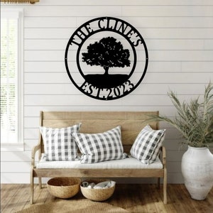 Personalized OAK Tree Custom Metal Sign, Unique Home Decor, Garden Art ...
