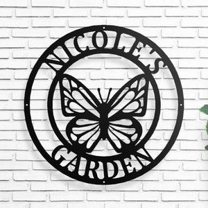 Custom Butterfly Address Sign, Custom Metal Name Sign, Butterfly Sign ...