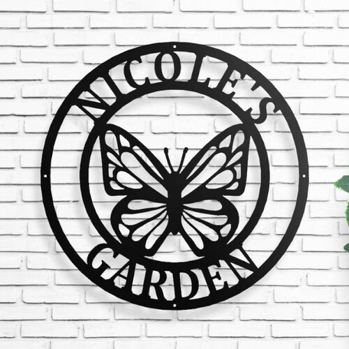 Personalized Butterfly Monogram Metal Sign - Etsy