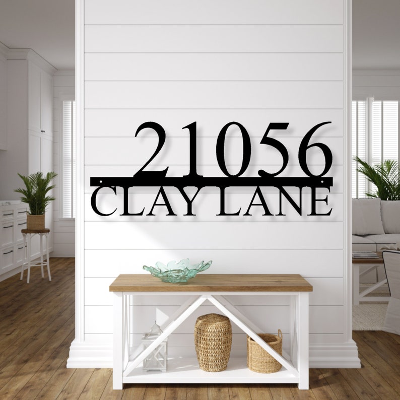 Custom Metal Address Sign, Custom Street, Rustic Décor, Metal Numbers ...