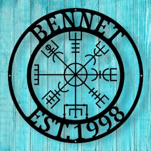 VEGVISIR RUNE - Viking Compass- Norse Wayfinder- Nordic Compass- Wall ...