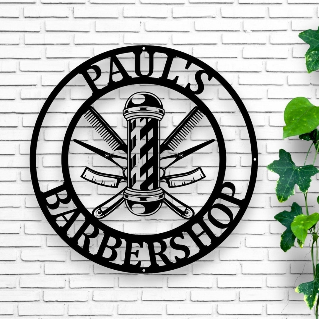 Barber Shop Sign, Personalized Barber Sign, Custom Hairstylist Sign ...