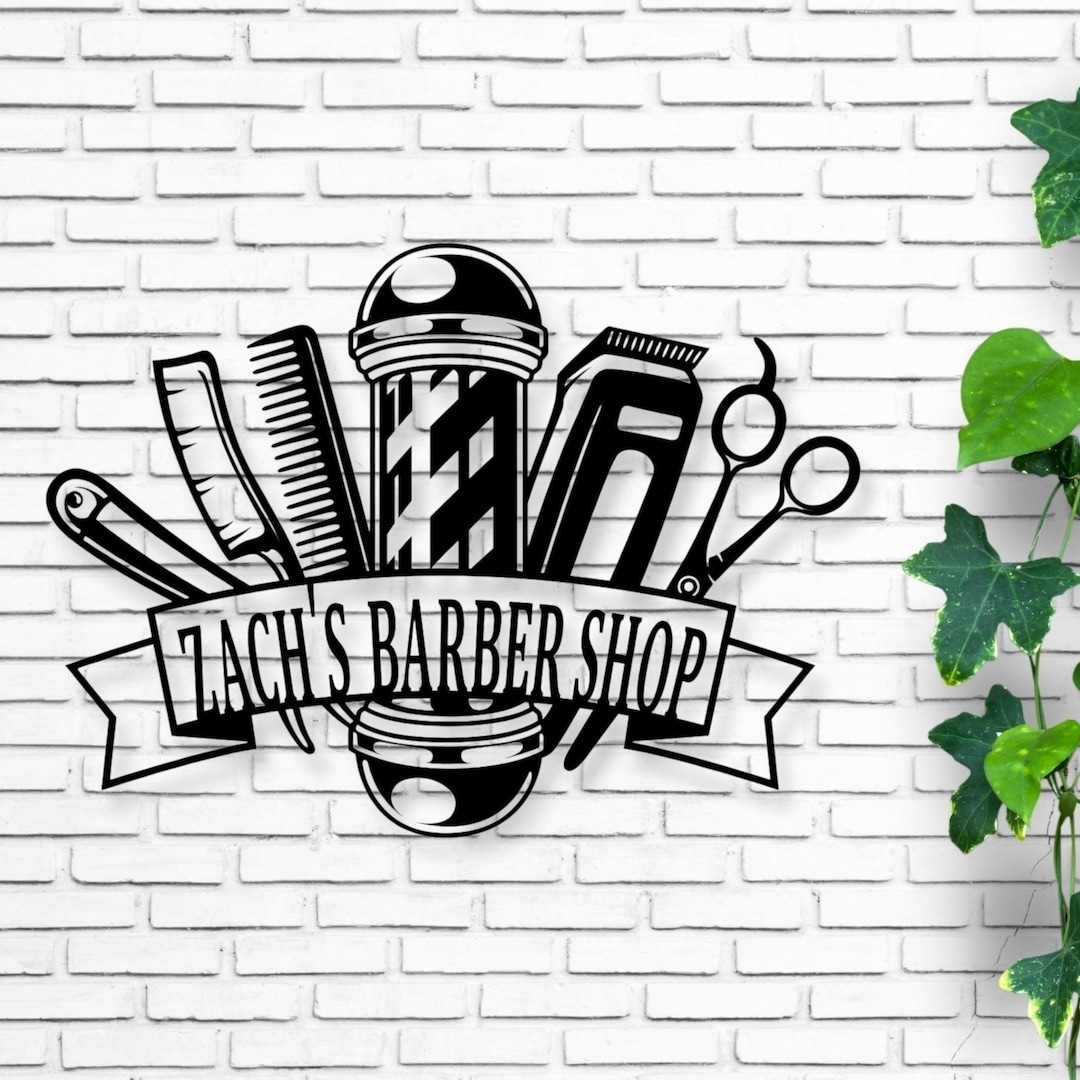 Barber Shop Sign, Personalized Barber Sign, Custom Hairstylist Sign ...