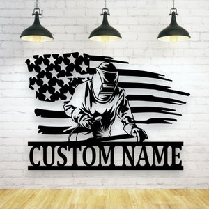 Metal Welding Sign | Personalized Welded Art | Custom Name Sign for ...