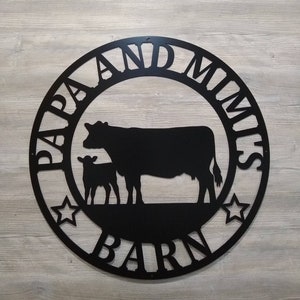 Cow Calf Metal Sign, Custom Cow/calf, Farmer Sign, Personalized ...