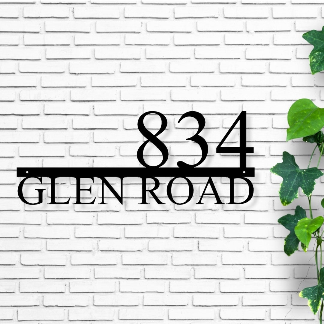 Custom Metal Address Sign, Custom Street, Rustic Décor, Metal Numbers ...