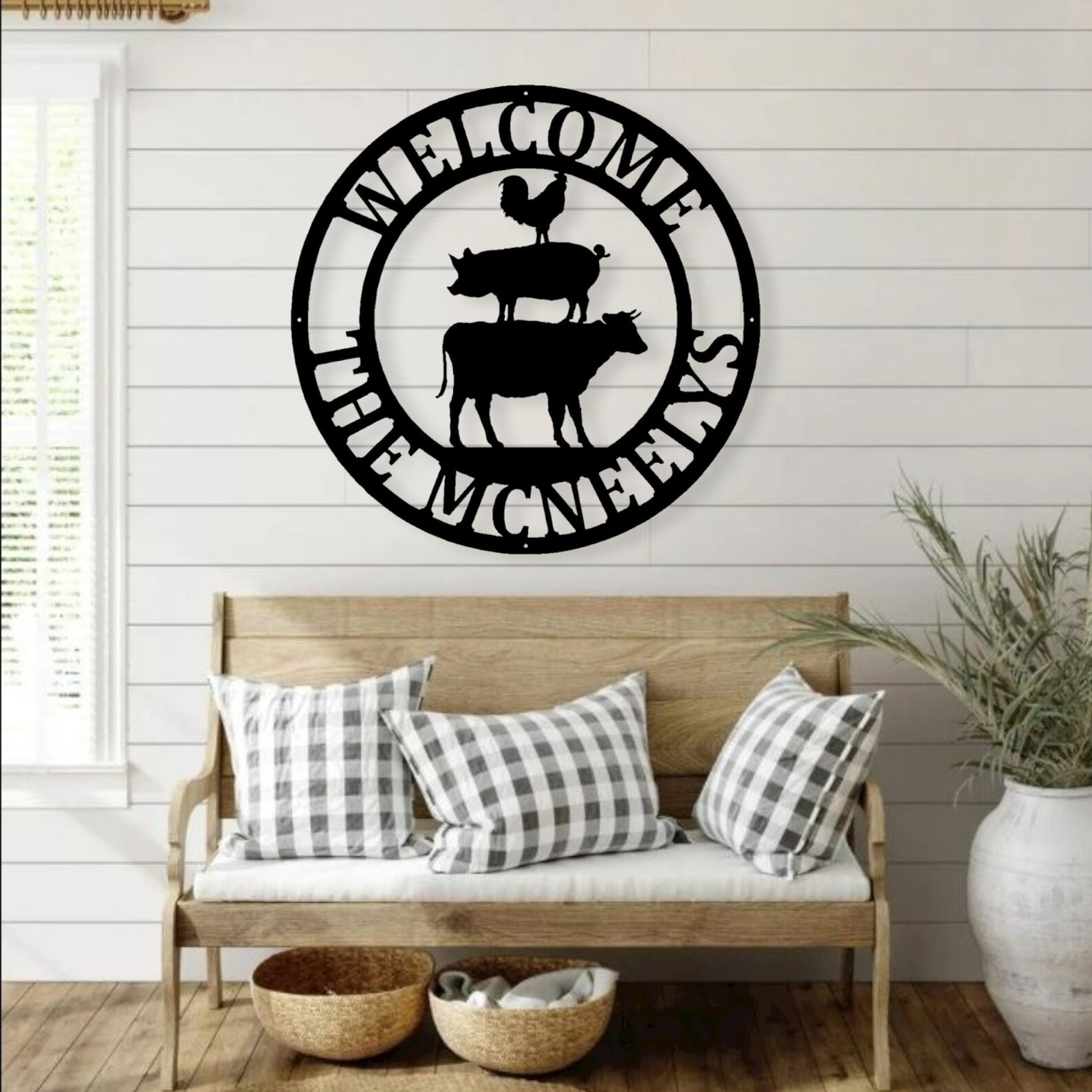 Personalized Farmhouse Sign - Farm Animal Sign - Metal Farmhouse Decor ...