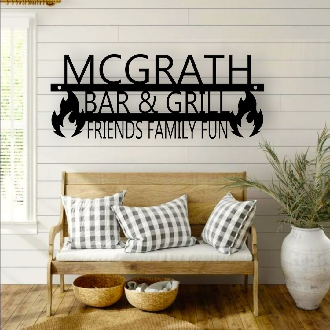 Personalized BBQ Metal Sign, Kitchen Metal Sign, Personalized Outdoor ...