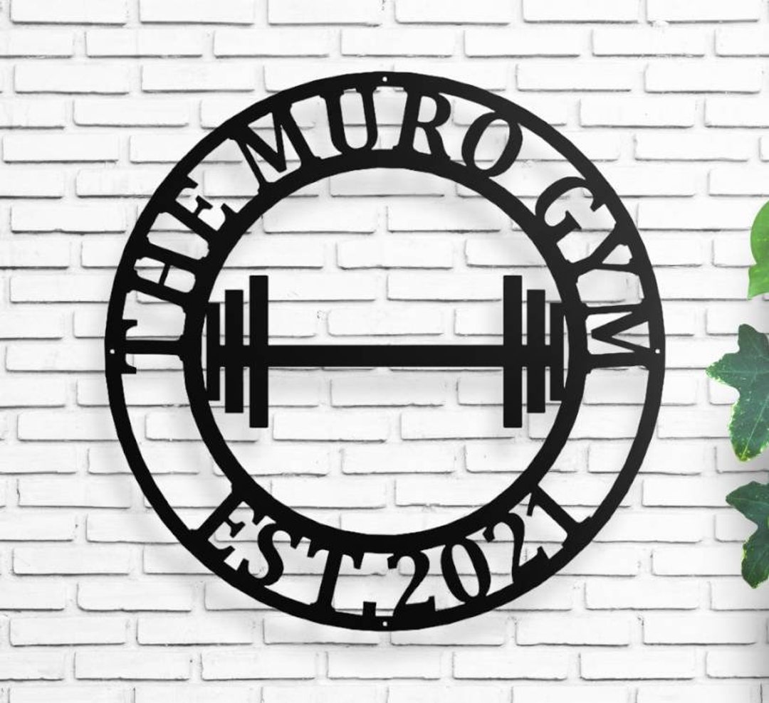 Gym Sign Personalized Home Gym Sign Custom Metal Gym Sign Home Gym Sign ...
