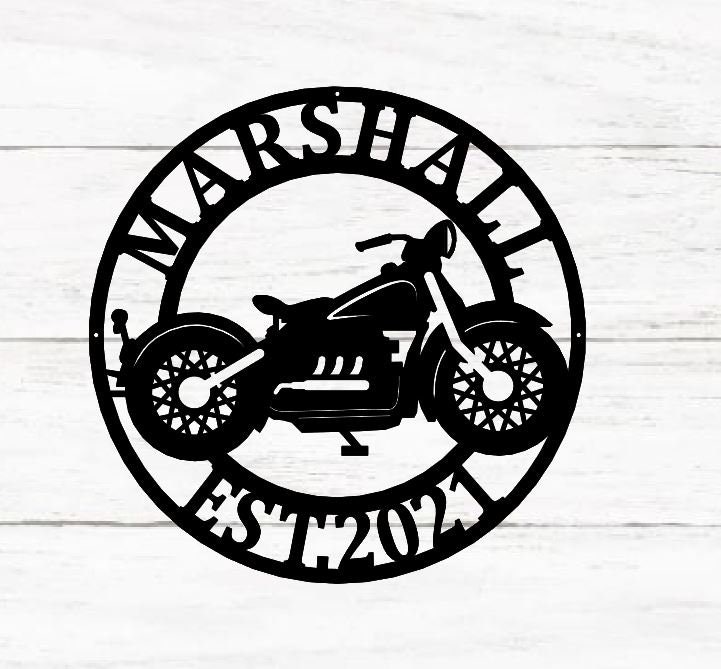Motorcycle Metal Sign / Metal Garage Sign / Personalized Metal | Etsy