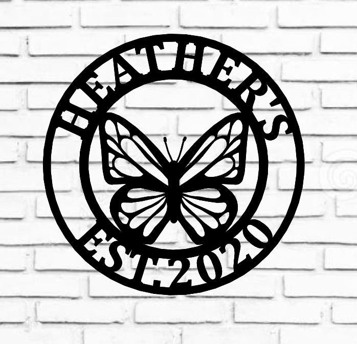 Custom Butterfly Address Sign Custom Metal Name Sign - Etsy