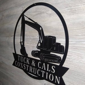 Custom Metal Excavator Sign -pipe Liners - Little Boys Room ...