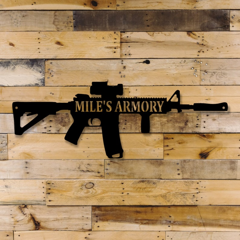 Personalized Gun Metal Sign - Gun Metal Sign - Gun Owner Gift - Armory ...