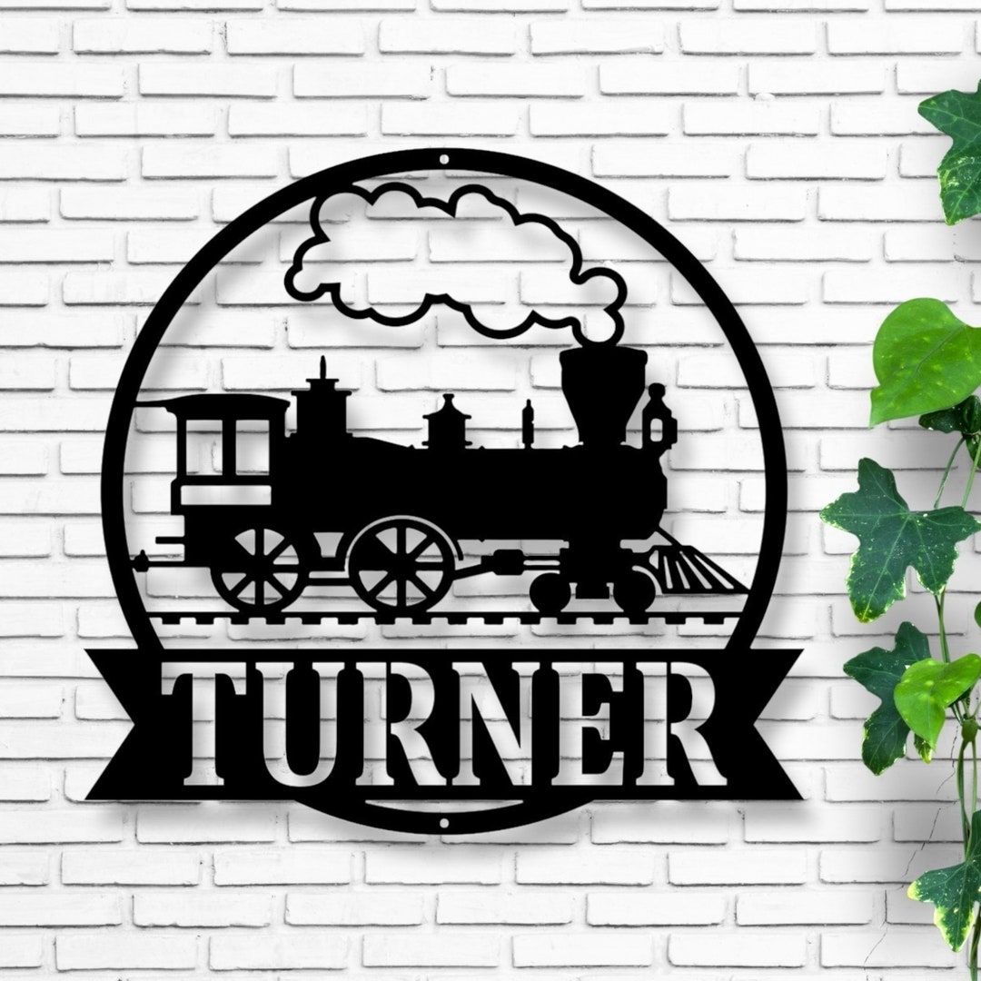 Train Metal Sign - Metal Wall Decor, Custom Metal Name Sign, Custom ...