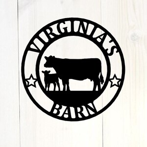 Cow Calf Metal Sign, Custom Cow/calf, Farmer Sign, Personalized ...