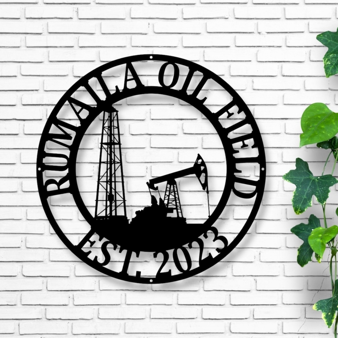 Personalized Metal Name Sign, Custom Oil Field Sign, Oil Rig Welcome ...