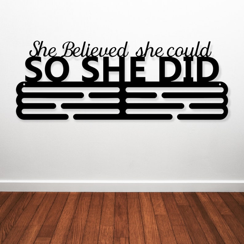 She Believed She Could so She Did Medal Hanger Wall Display - Etsy