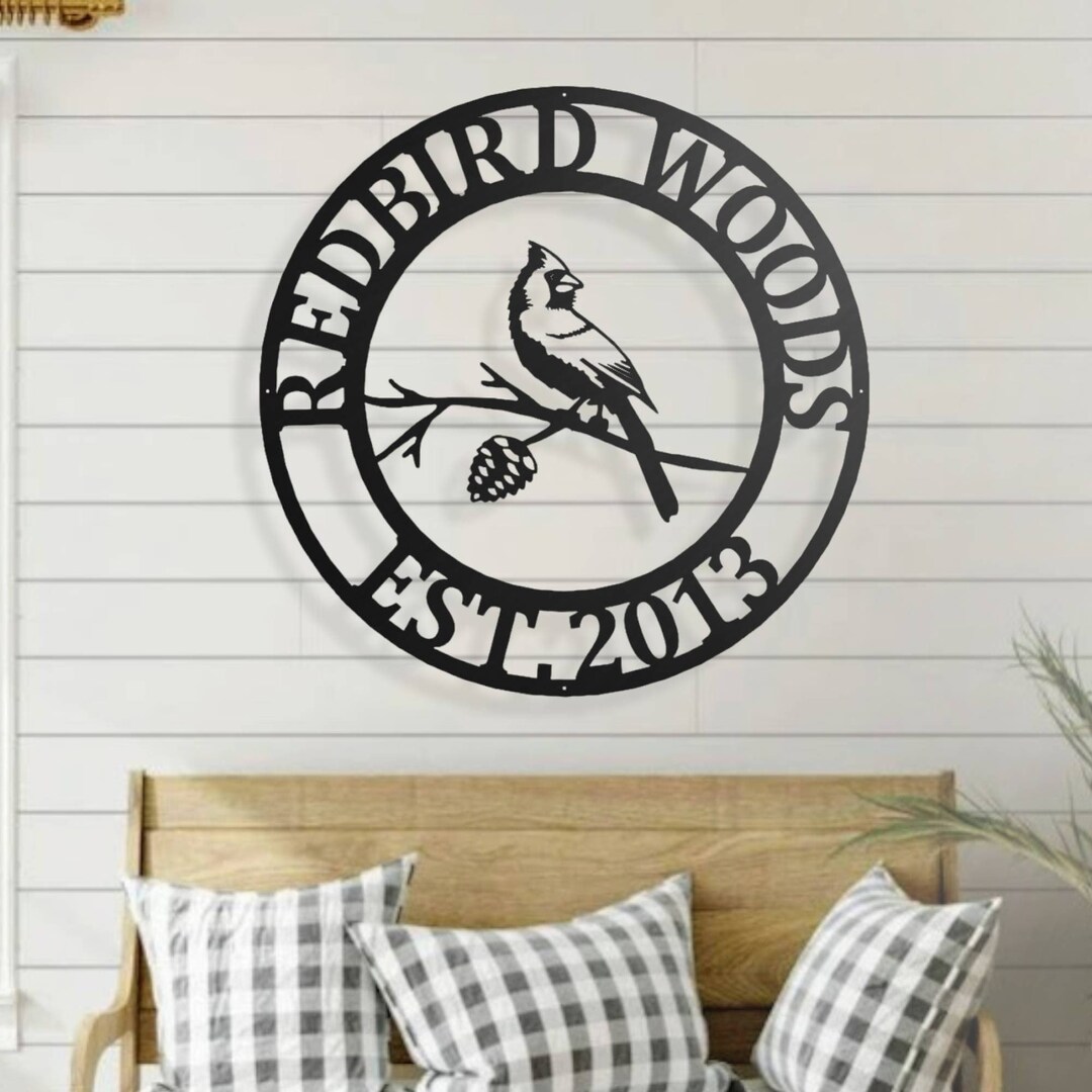 Cardinal on a Branch Birds Metal Tree Art Metal Bird Garden Steel, Love ...