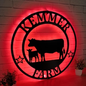 Cow Calf Metal Sign, Custom Cow/calf, Farmer Sign, Personalized ...