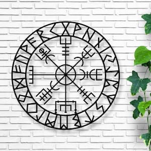 VEGVISIR RUNE - Viking Compass- Norse Wayfinder- Nordic Compass- Wall ...