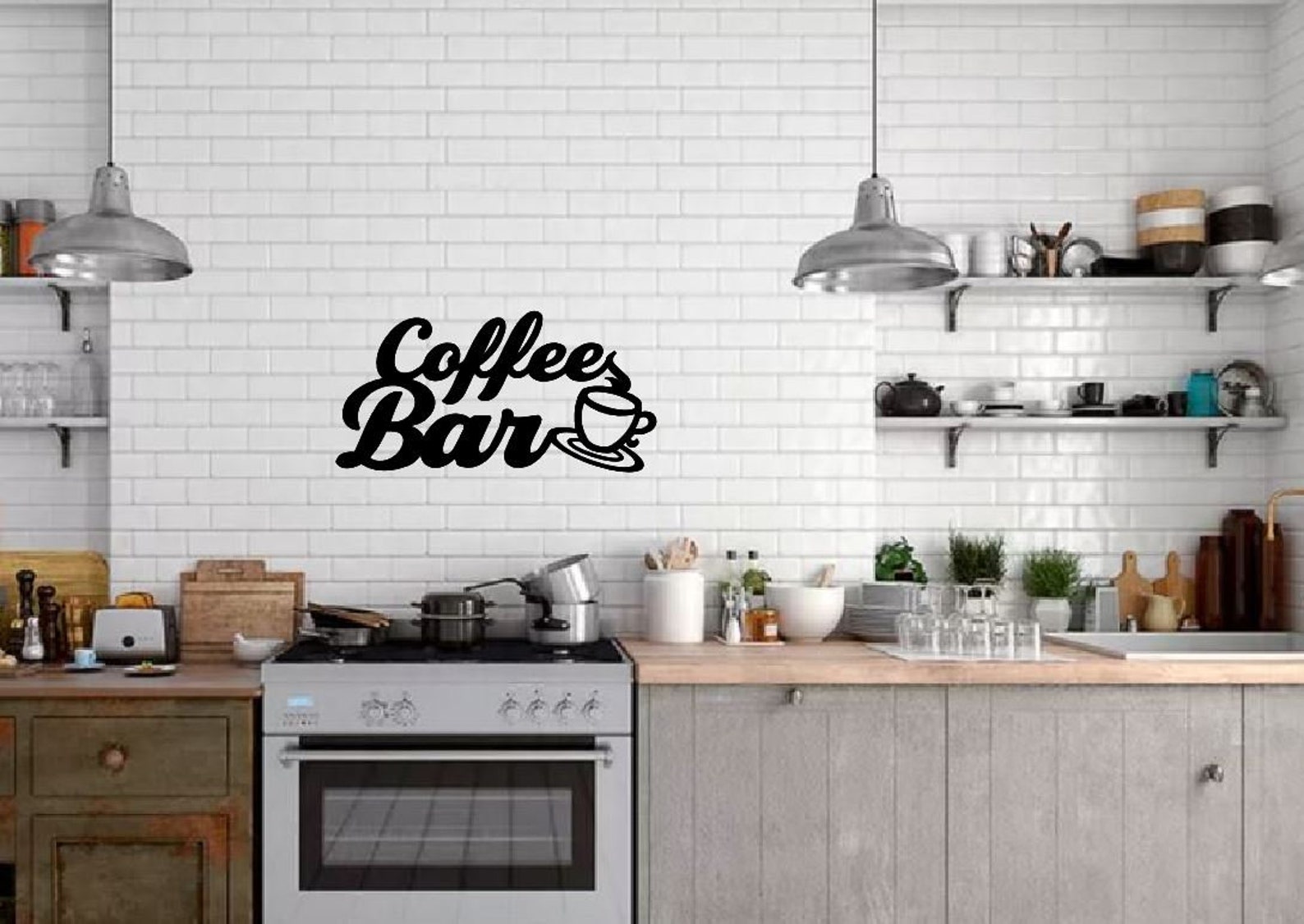 Coffee Bar Wall Hanging Metal Coffee Sign Kitchen Decor - Etsy