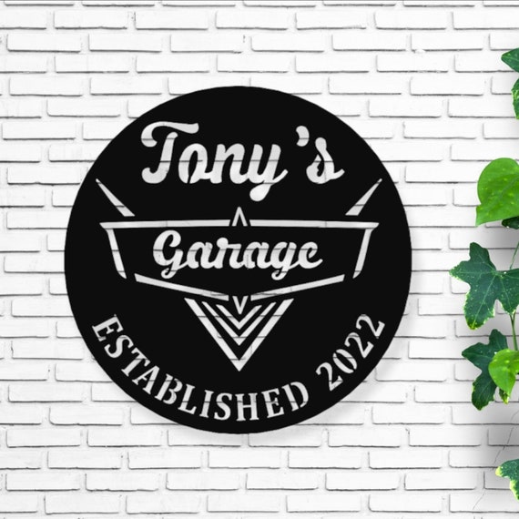 Vintage 1950's Garage Sign Personalized Metal Wall Art | Etsy