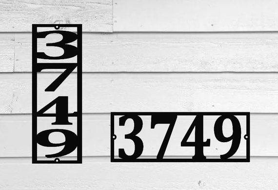 Vertical Home Address Sign Metal Vertical Numbers - Etsy