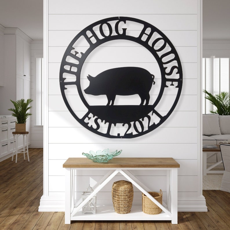 Pig Farm Sign Animals Farm Established Silhouette Farm - Etsy