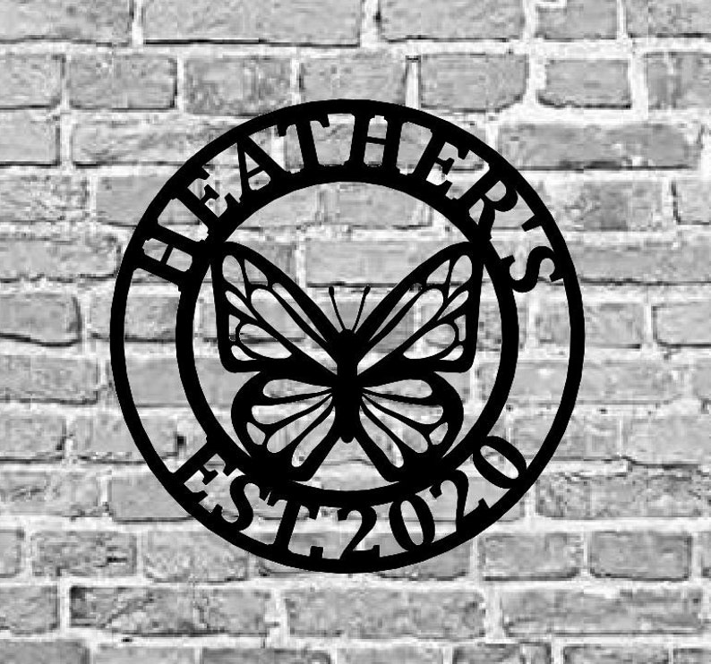 Custom Butterfly Address Sign Custom Metal Name Sign | Etsy