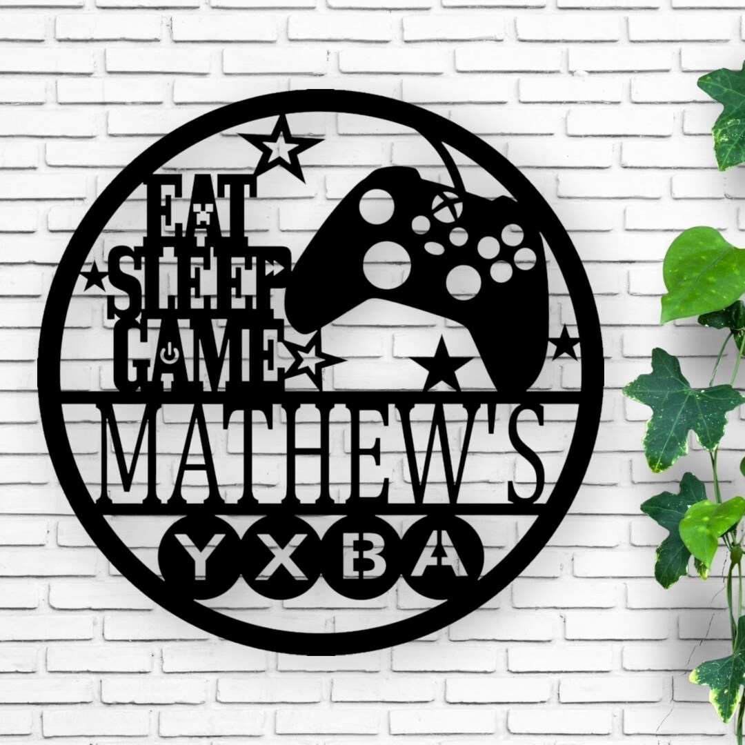 Metal Gaming Room Sign: Custom Wall Decor for Gamers, Personalized Art ...