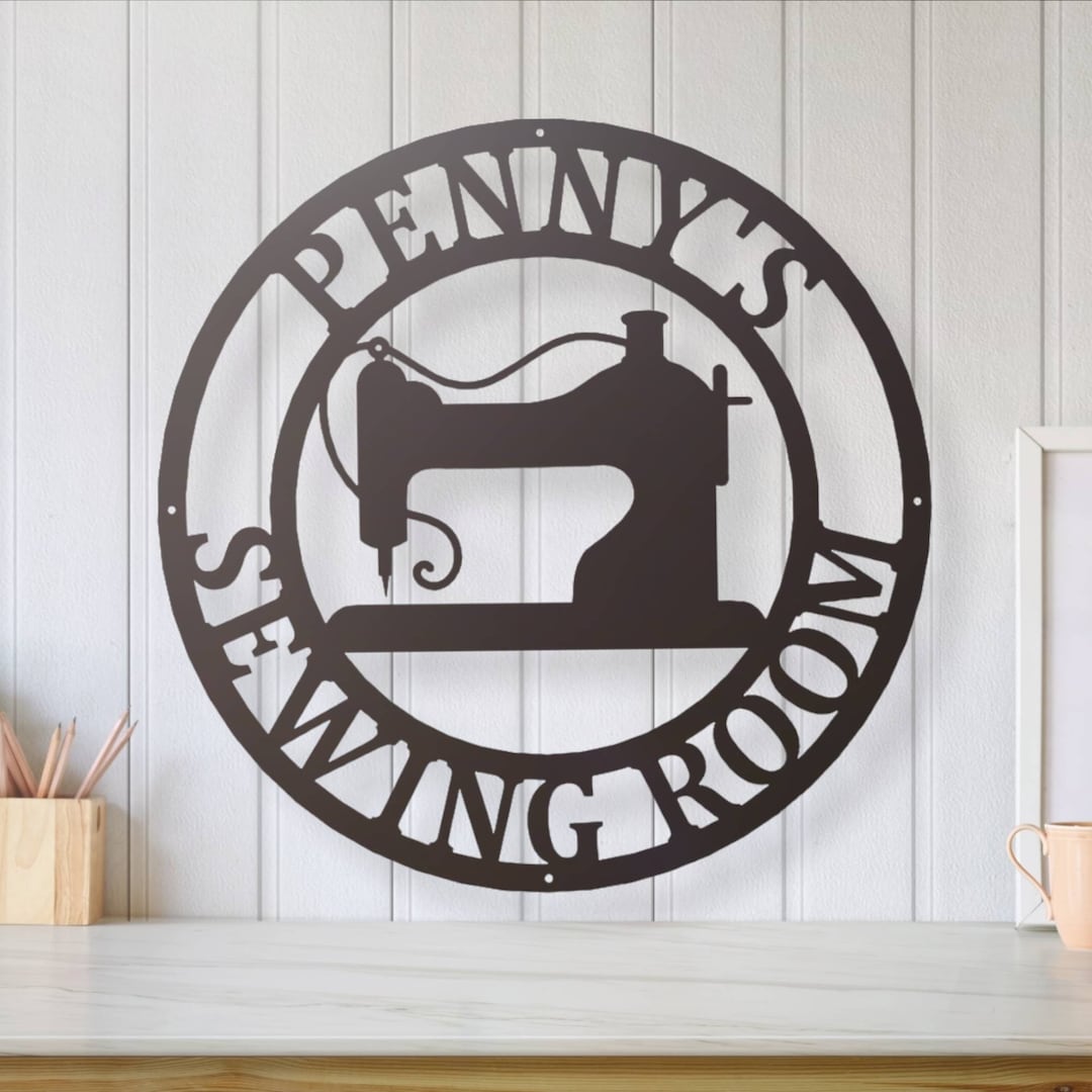 Sewing Room Sign, Personalized Sign, Sewing Sign. Metal Sewing Sign ...