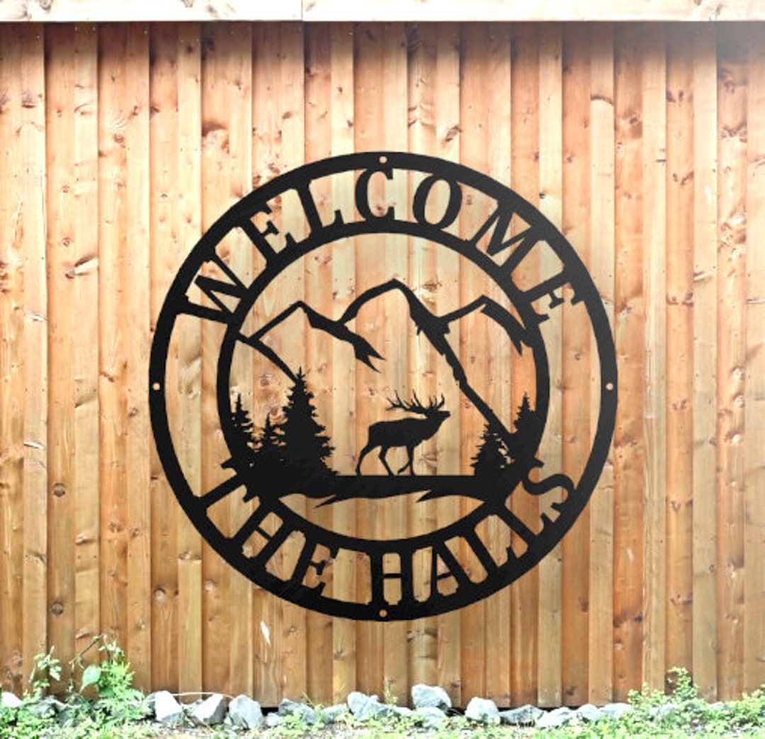 Elk Name Metal Sign, Elk Hunter Christmas Gift, Last Name Art, Family ...