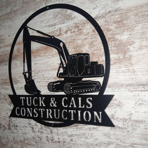 Custom Metal Excavator Sign -pipe Liners - Little Boys Room ...