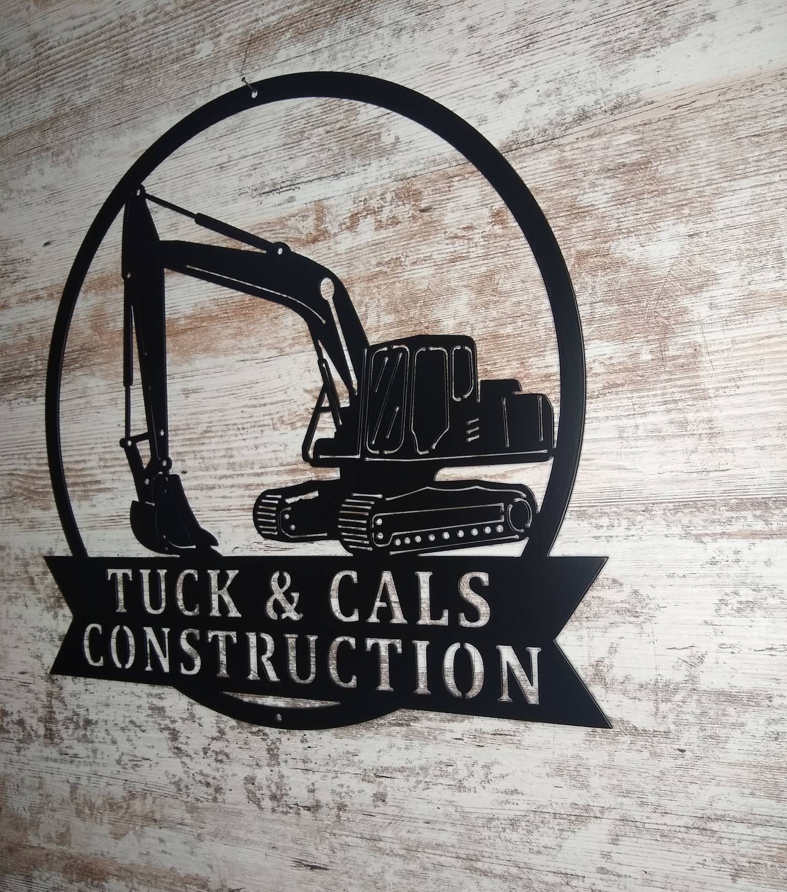 Custom Metal Excavator Sign pipe Liners Little Boys Room - Etsy