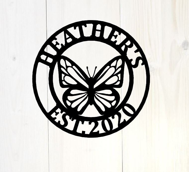 Custom Butterfly Address Sign Custom Metal Name Sign | Etsy