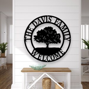 Personalized OAK Tree Custom Metal Sign, Unique Home Decor, Garden Art ...