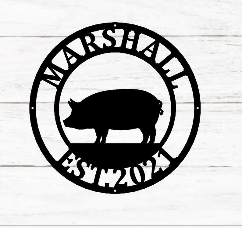 Pig Farm sign Animals farm Established Silhouette farm | Etsy