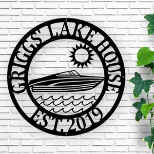 Personalized River House Sign, Boat House Sign, Lake House Signs, Metal ...