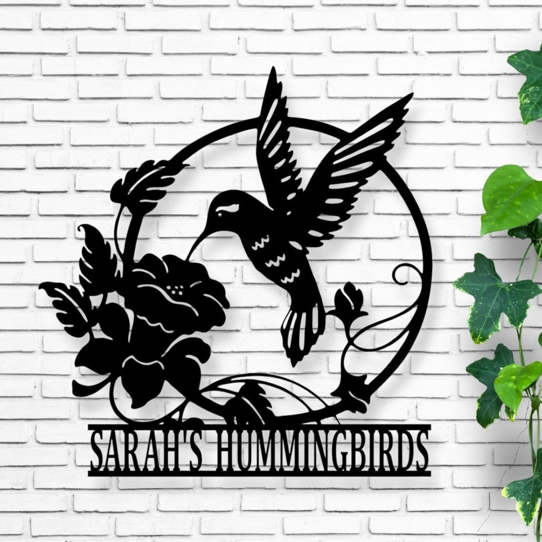 Hummingbird Metal Sign, Custom Hummingbird Family Name Sign | FREE ...