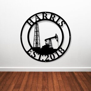 Personalized Metal Name Sign, Custom Oil Field Sign, Oil Rig Welcome ...
