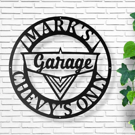Vintage 1950's Garage Sign Personalized Metal Wall Art | Etsy