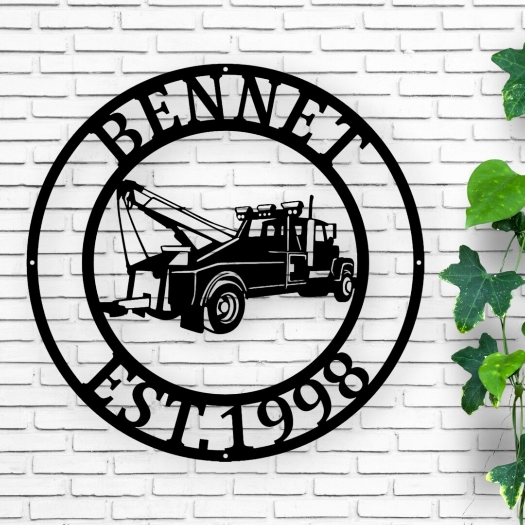 Personalized Tow Truck Sign | Custom Metal Tow Truck Decor | Unique ...
