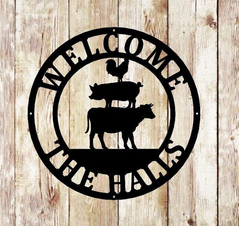 Personalized Farmhouse Sign Farm Animal Sign Metal | Etsy