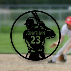 Custom Metal Baseball Name Sign, Baseball Name Home Decor, Personalized ...