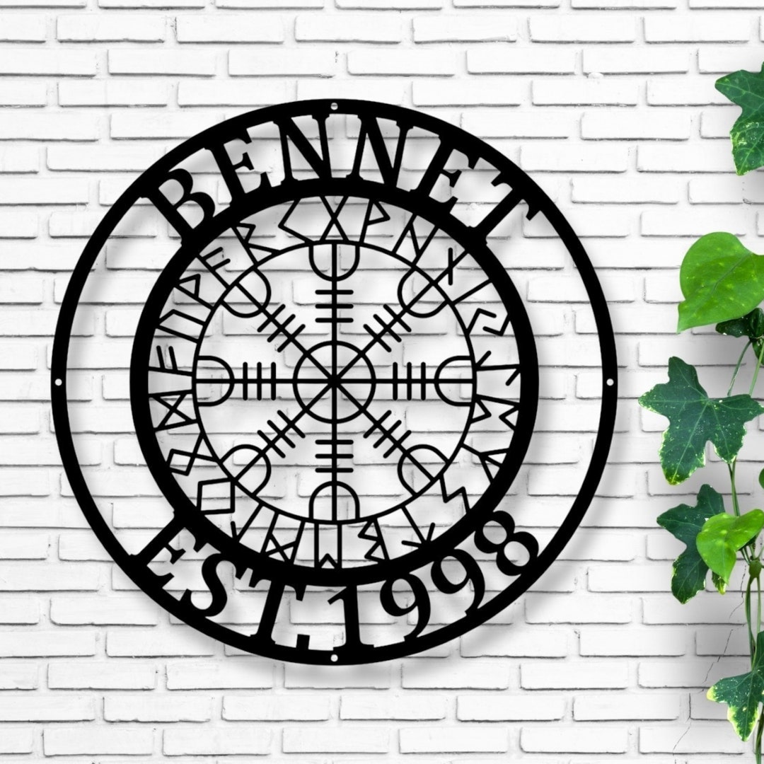 VEGVISIR RUNE - Viking Compass- Norse Wayfinder- Nordic Compass- Wall ...