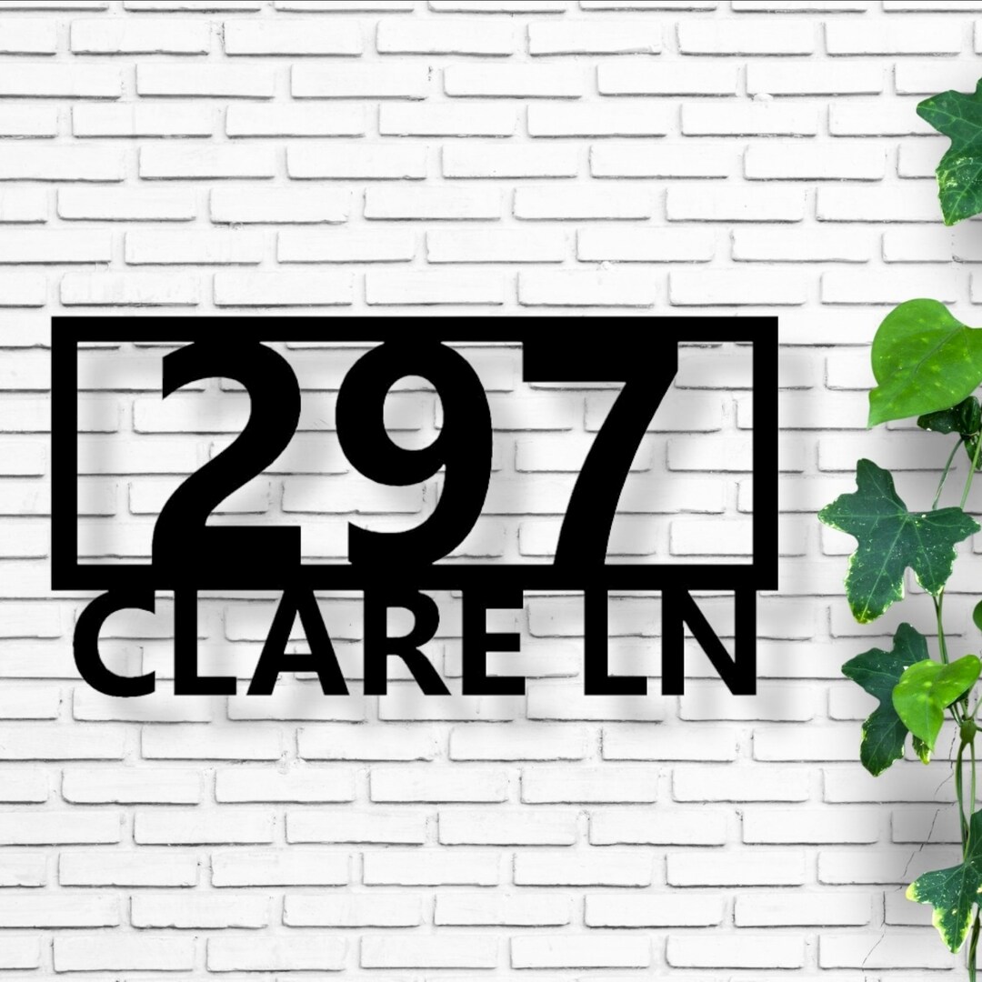 Custom Metal Address Sign, Custom Street, Rustic Décor, Metal Numbers ...