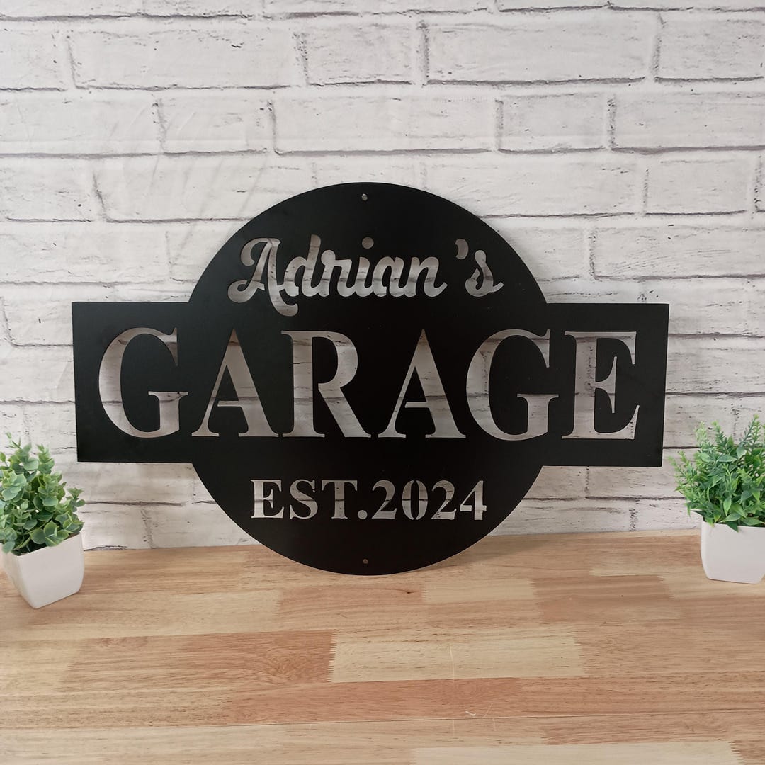 Personalized Metal Shop Sign, Tool Shed Sign, Custom Workshop Sign ...