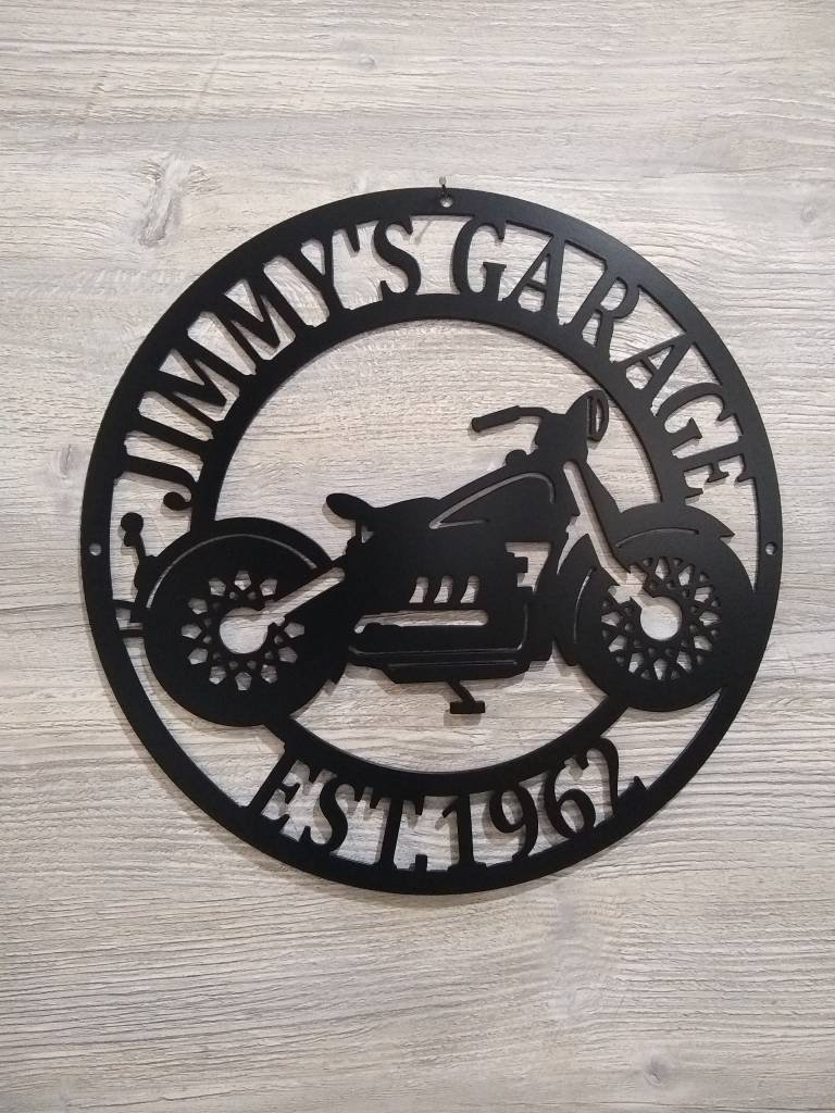 Motorcycle Metal Sign / Metal Garage Sign / Personalized Metal - Etsy