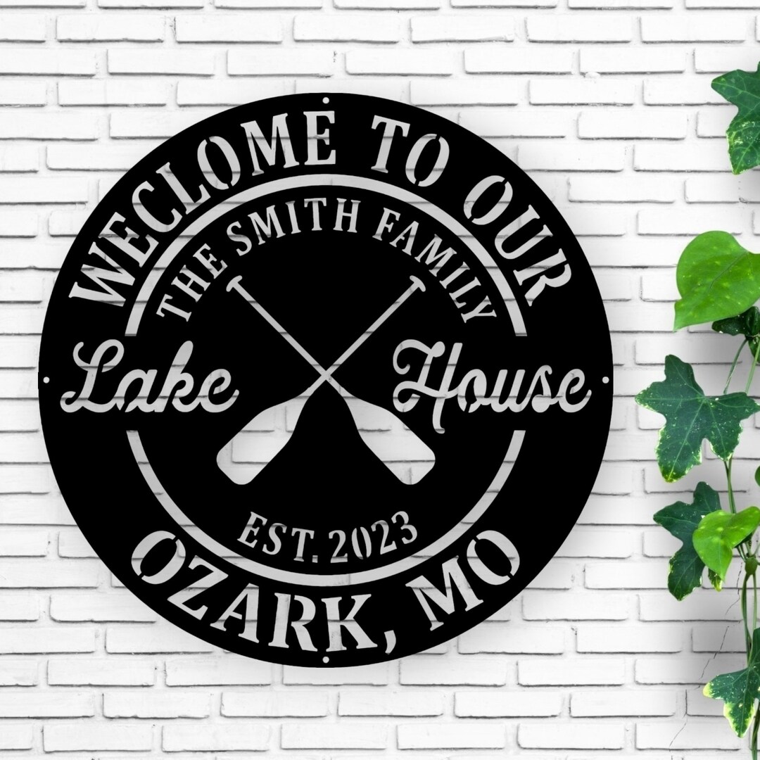 Personalized Lake House Sign-lake House Sign-boat Oars Décor-metal ...