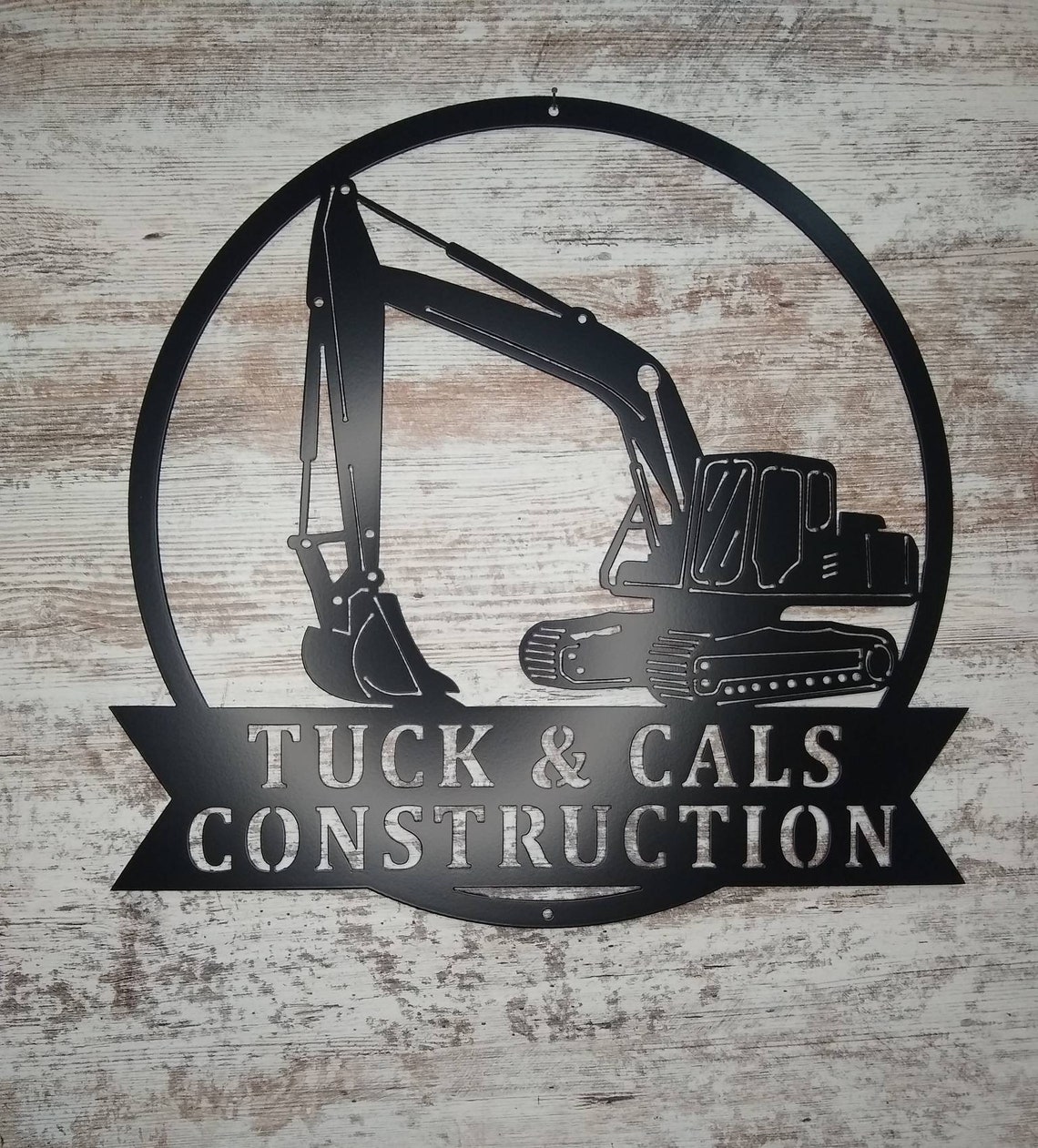 Custom Metal Excavator Sign pipe Liners Little Boys Room | Etsy
